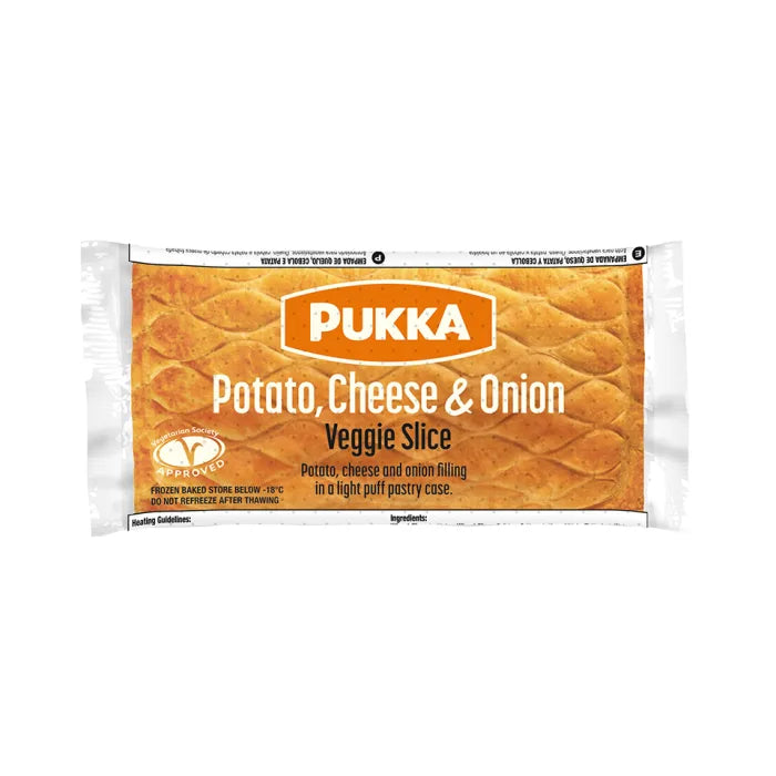 Pukka Wrapped Cooked Potato Cheese & Onion Veggie Slice-1x12 – Asetena Pa